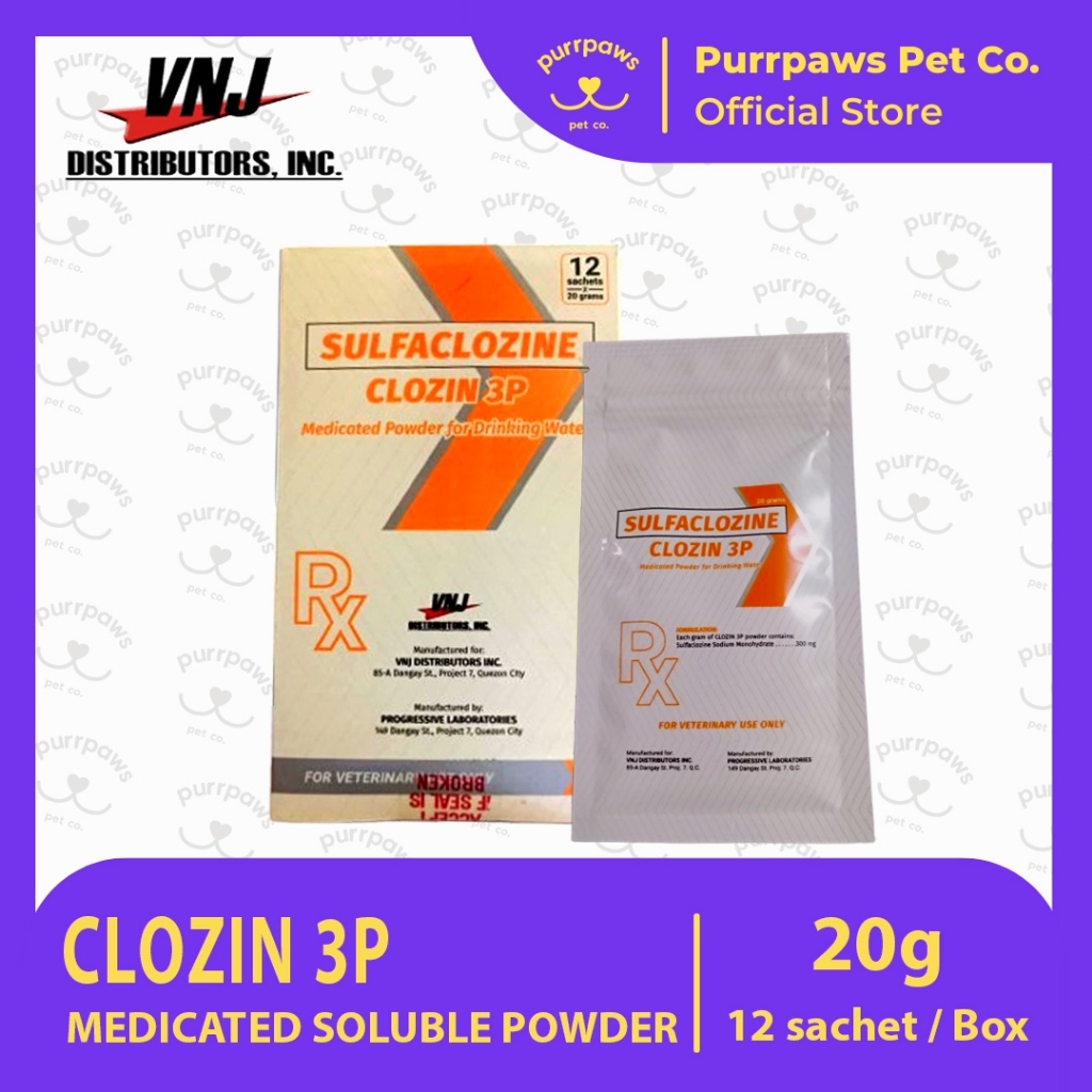 VNJ - CLOZIN 3P SULFACLOZINE 20grams X 12 SACHET (BOX) | Shopee Philippines