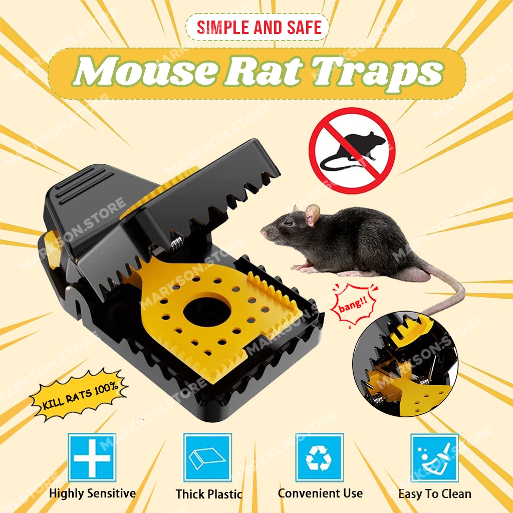 Upgraded Large Mousetrap High Sensitive Snap Reusable Plastic Rat Traps ...