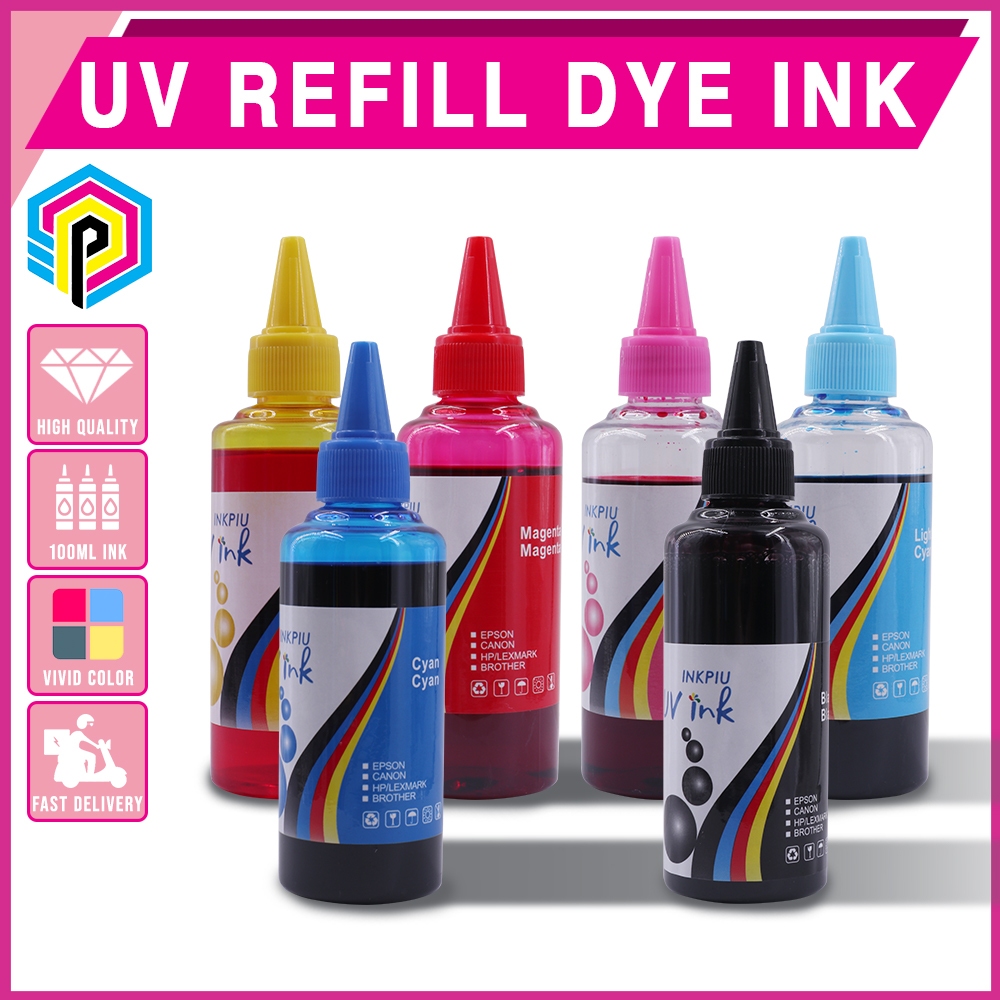 Inkpiu 100ml CMYK Bundle Premium Universal UV Dye Ink for Inkjet ...