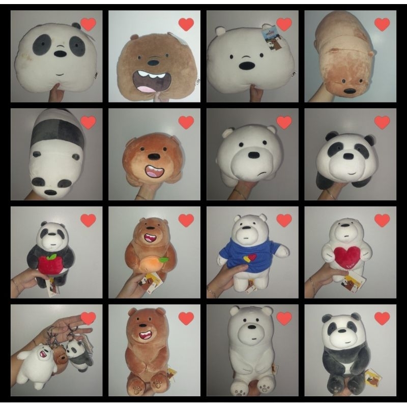 We Bare Bears plush toy collection | Shopee Philippines