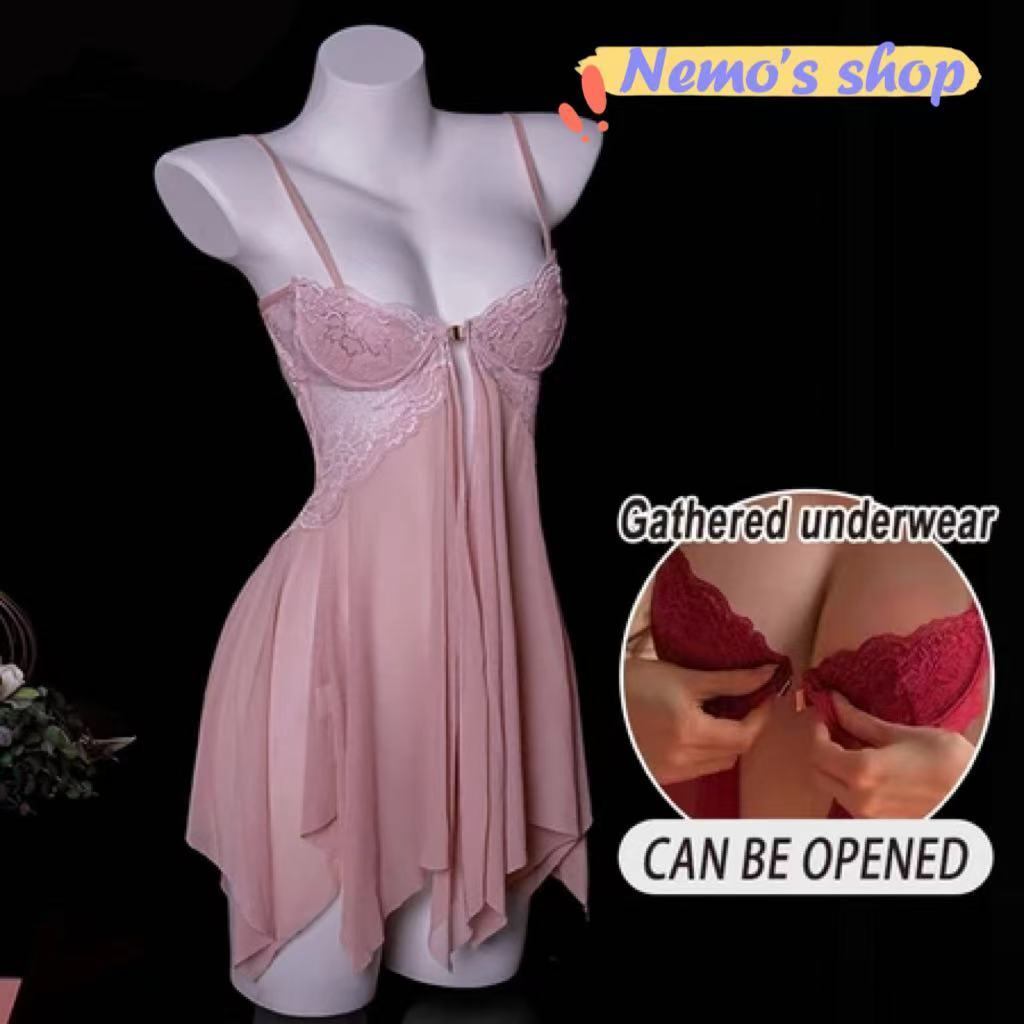 Sexy Lingerie Sleepwear Set For Sex Black Lace Pajamas Sex Dress For