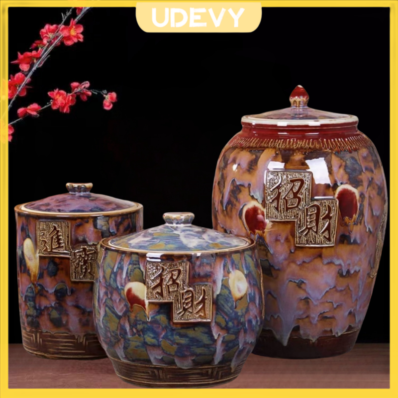 Rice dispenser 50kg ceramic jar with cover rice storage container 10kg ...