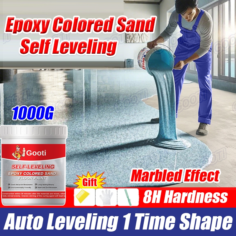 1KG Free Tool Epoxy Colored Sand Self-Leveling Cement Floor Paint ...