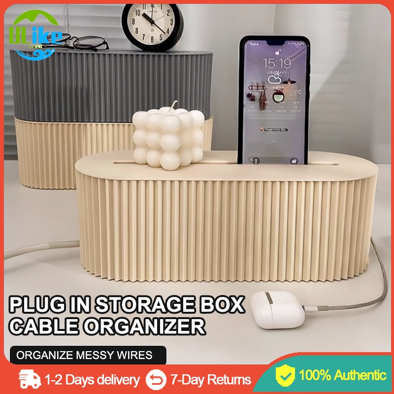 Desktop Cable Storage Organizer Management Box Expansion Computer Wire ...