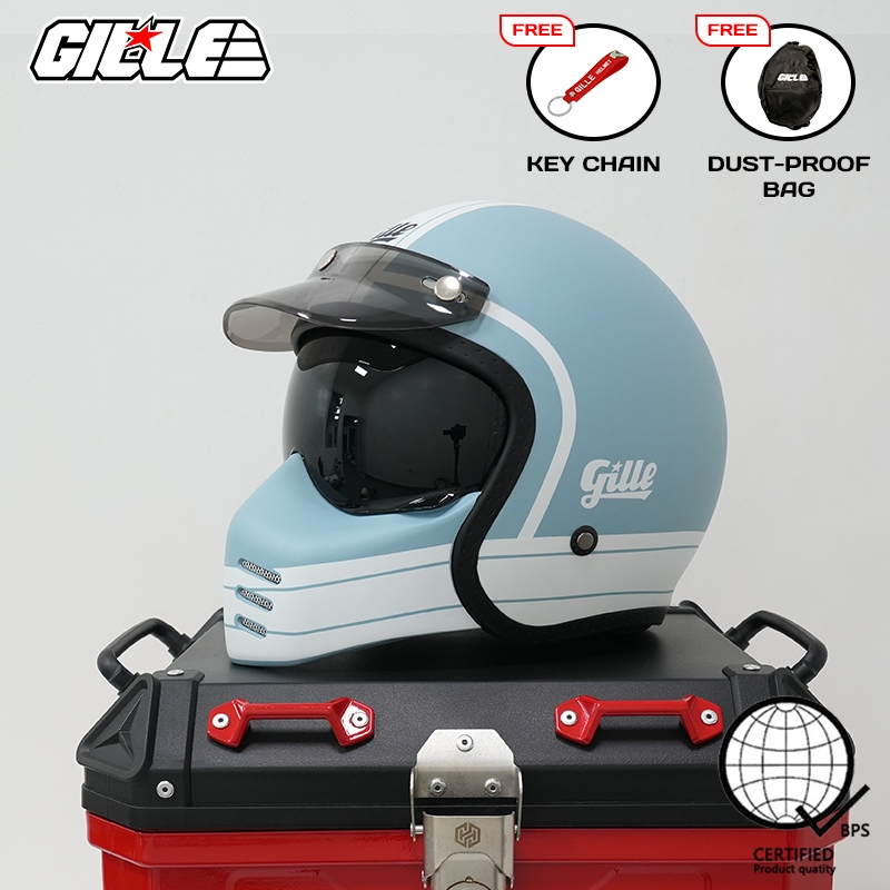 GILLE OP12 VENERY Motorcycle Classic Helmet Full Face Vintage for men ...