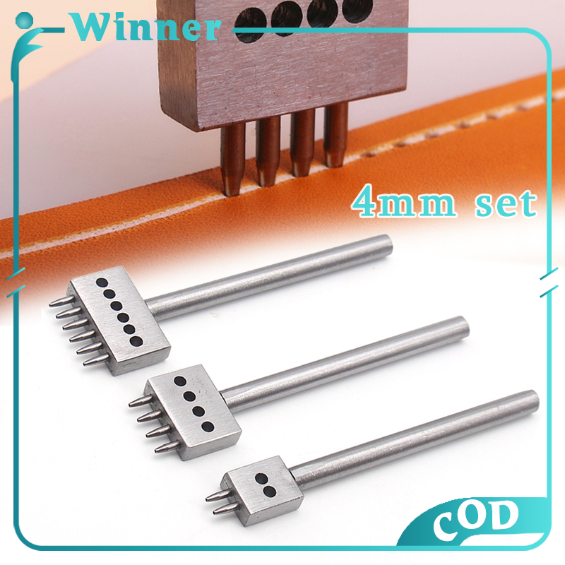 4MM 2/4/6 Prong Leather Chisel Hole Punch Round Stitching Hole Punch ...