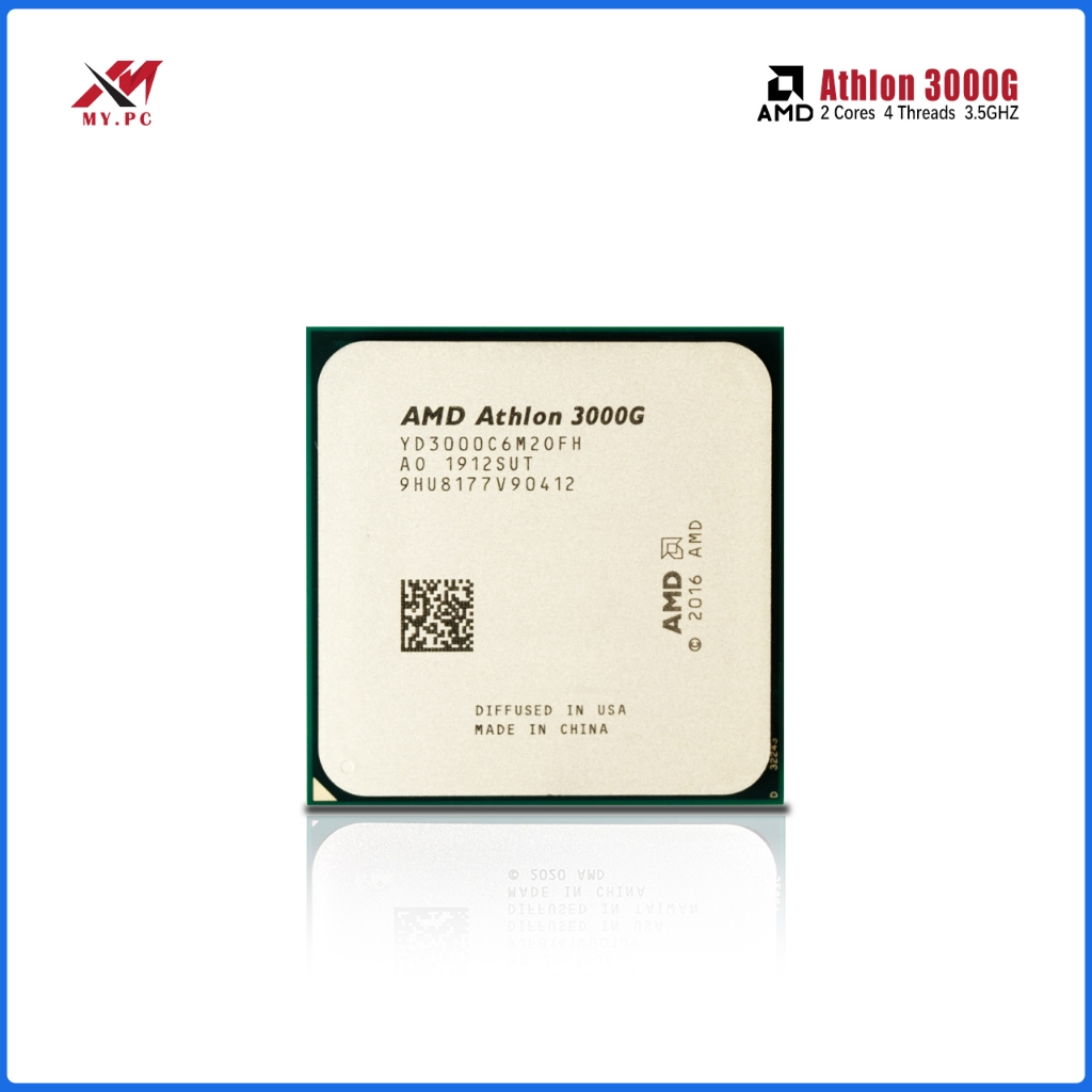 AMD Athlon 3000G Tray Type 2-Core 4-Thread Unlocked Desktop Processor ...