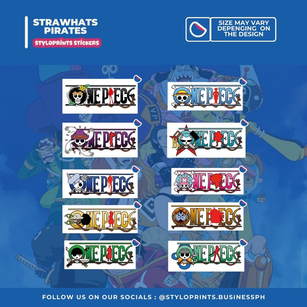 One Piece Logo Sticker | Laminated Waterproof | For : Laptop | Journal ...