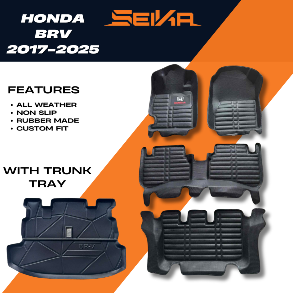 Honda BRV car mat, (2017-2022) car accessories, honda car accessories ...
