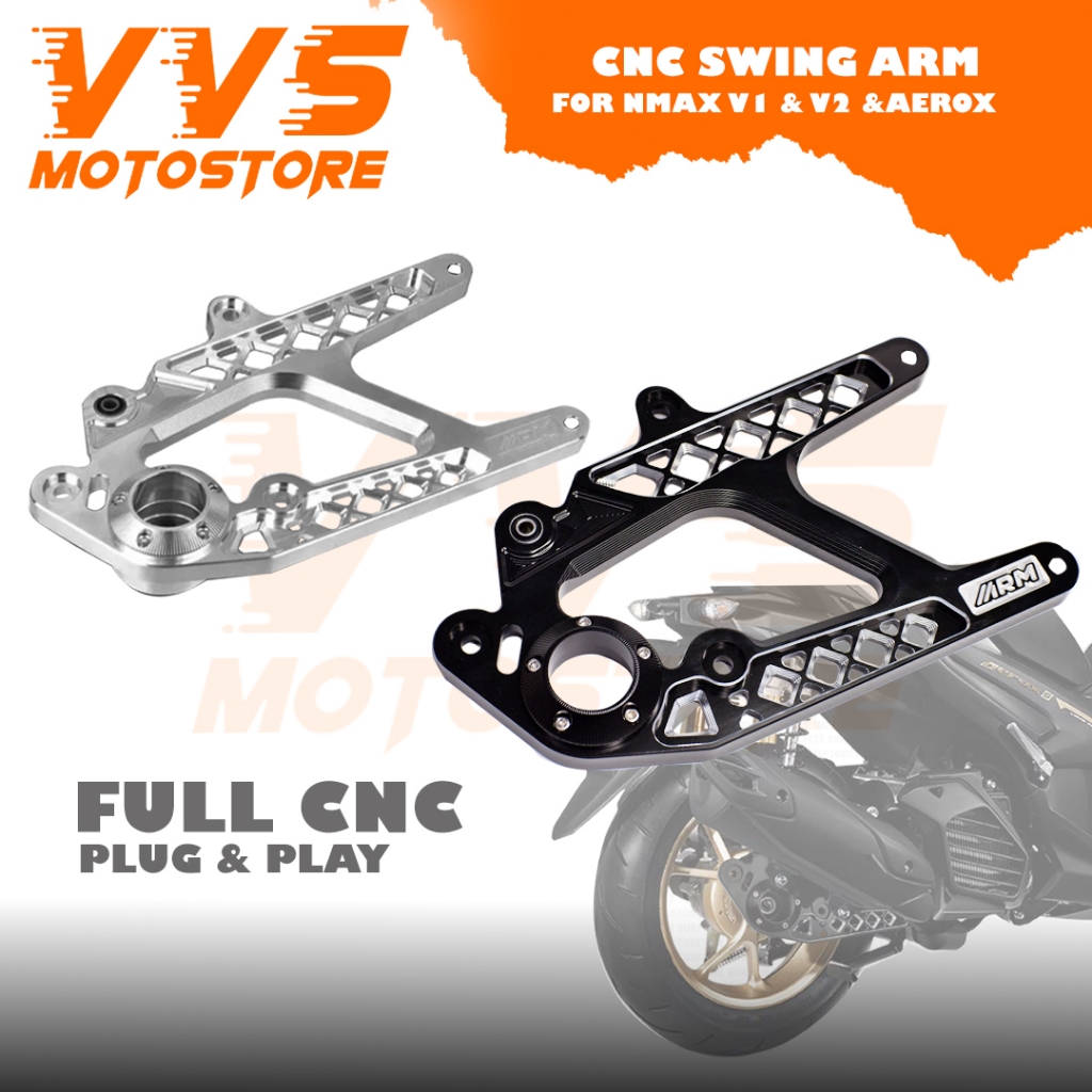 ARM Premium Swing Arm CNC 2-Color Aluminum Design For Aerox v1&v2 ARUMI ...