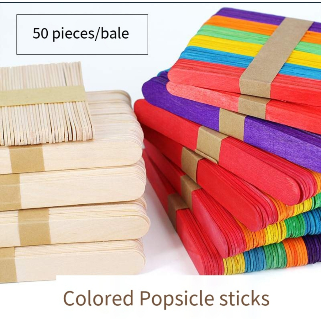 3PACK 50 pcs colorful ice cream sticks popsicle stick puzzle insert ...