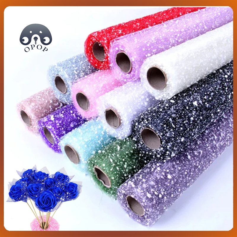 Snow Dot Gauze Bouquet Waterproof DIY Bouquet Package Snowflake Mesh ...