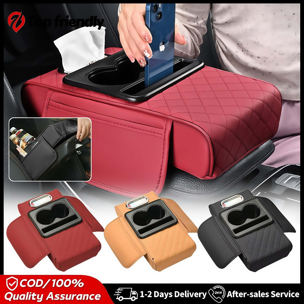 4in1 Car Center Console Cushion Pad with Tissue Box Armrest Elbow ...