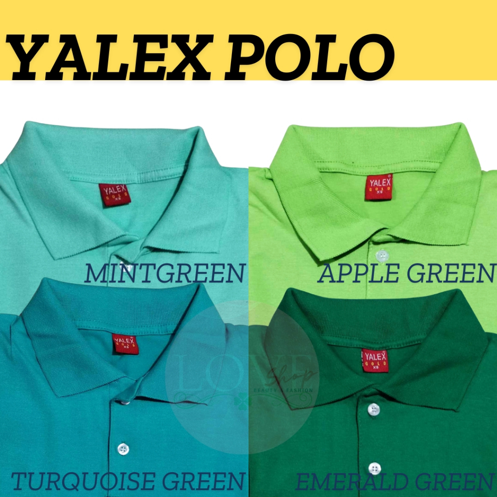 YALEX PLAIN POLO SHIRT COTTON UNISEX COLOR (EMERALD GREEN,APPLE GREEN ...