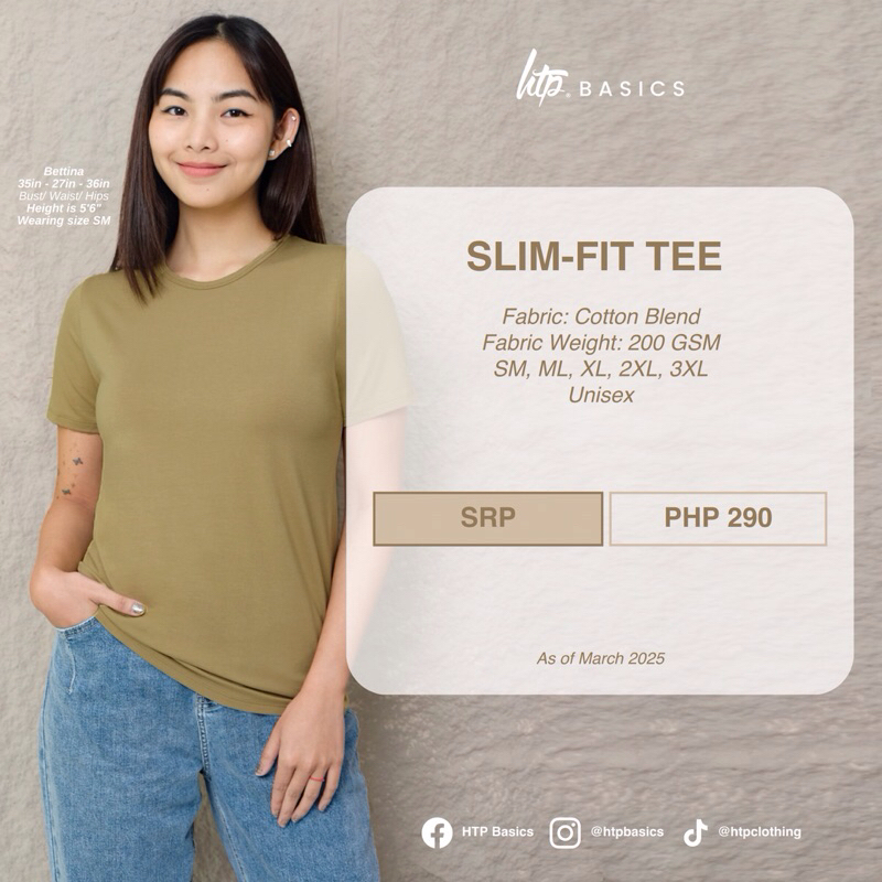 HTP Basics Slim-Fit Tee | Shopee Philippines