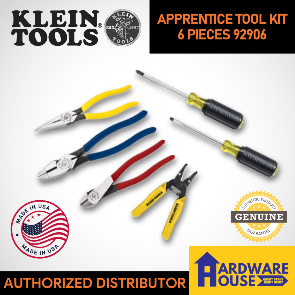 ORIGINAL KLEIN TOOLS Apprentice Tool Kit Set 6PC 92906 DIY Tool Kit ...
