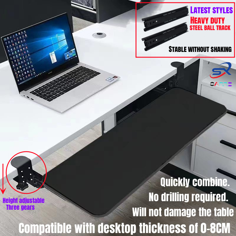 (COD) Punch-Free Sliding Rail Keyboard Rack， computer desk extended ...