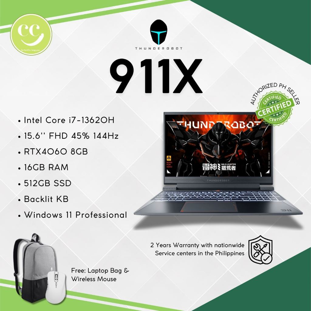 Thunderobot 911X Gaming Laptop 15.6inches Intel Core i7-13620H | Shopee ...