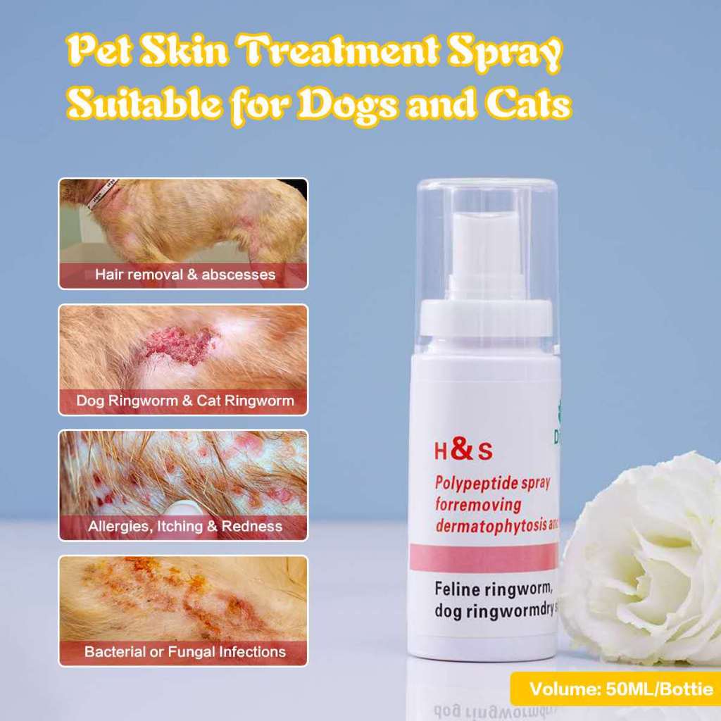 Pet Antifungal & Bacterial Spray For Itching,Ringworm,Mange,Anti Tick ...