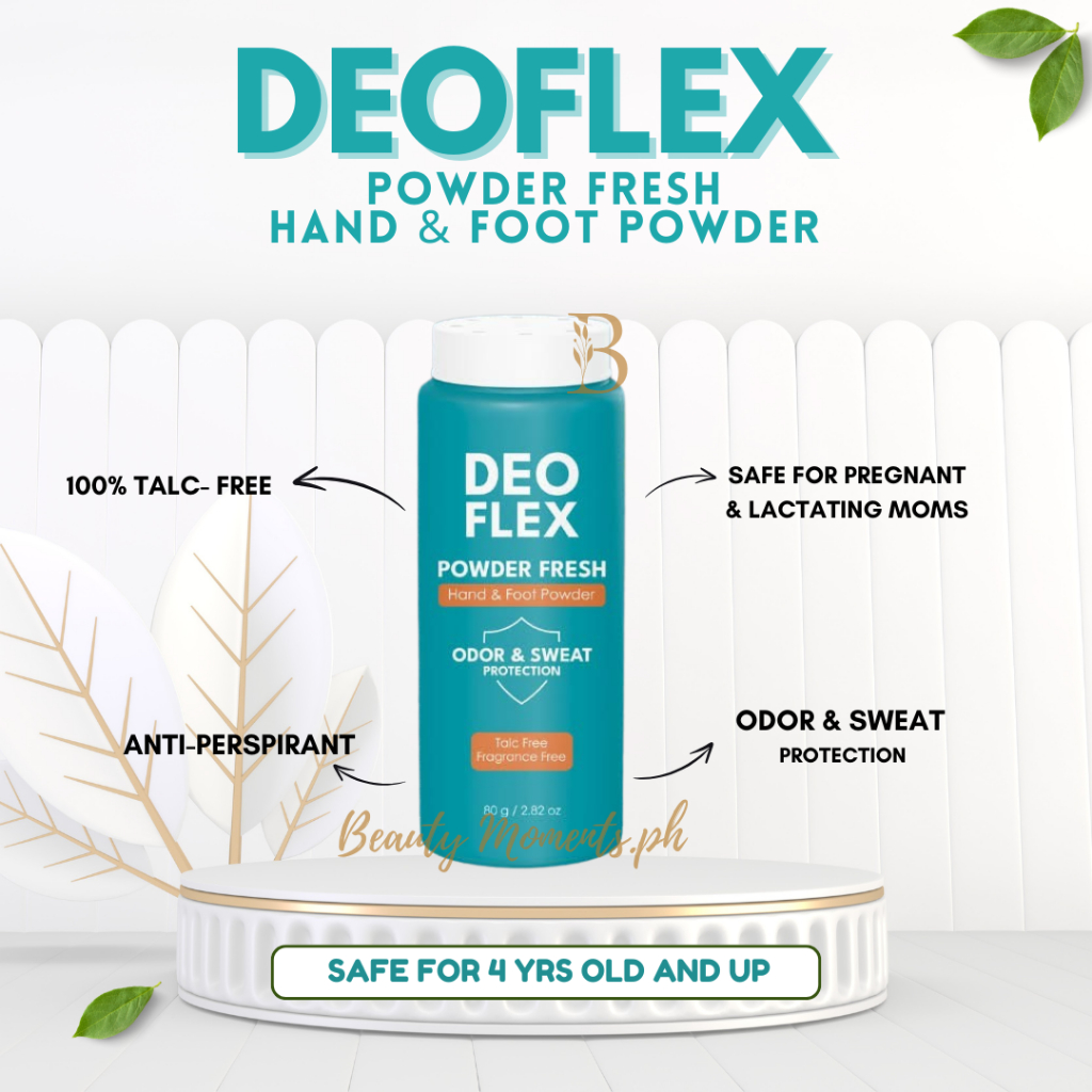 DEOFLEX POWDER FRESH HAND & FOOT FOR SWEAT & ODOR PROTECTION, TALC FREE ...