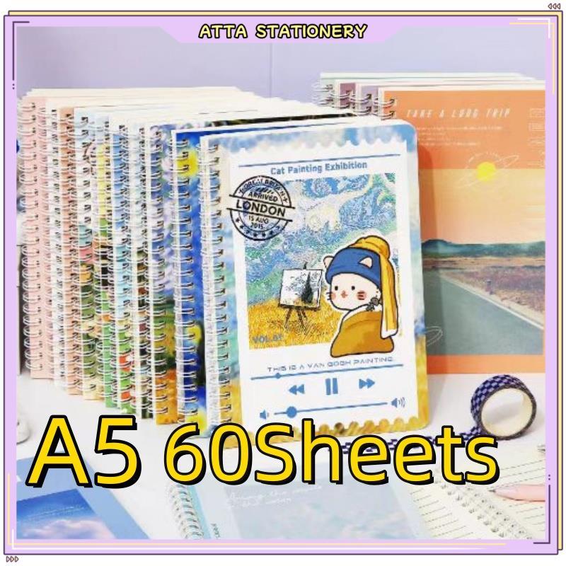A5 1PCS Cartoon Spiral Spring Notebook Aesthetic 60Sheets Notepad ...