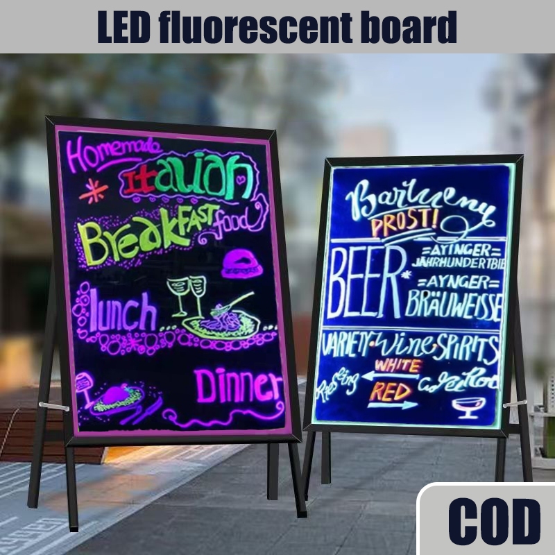 LED Neon Light Writing Board with stand Drawing Board LED Lighting Menu ...