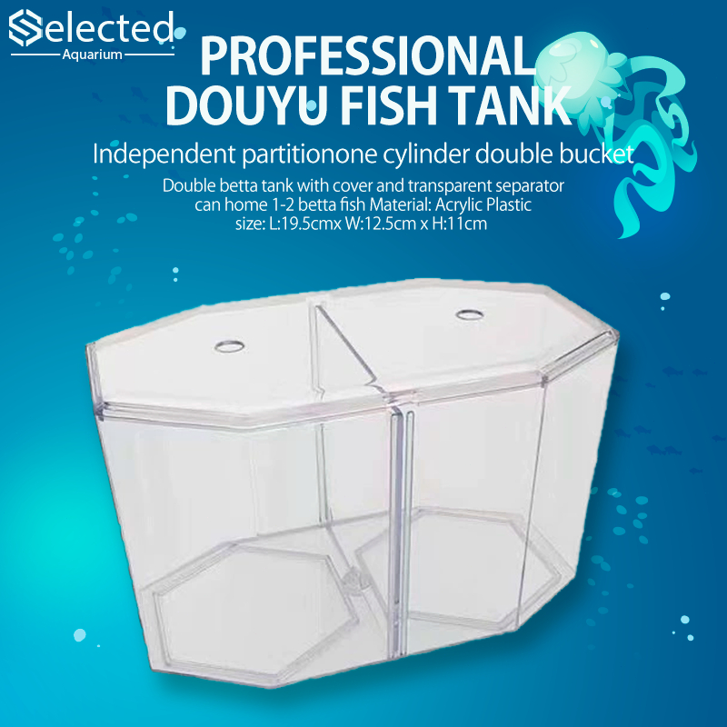 Aquarium Double Betta 2 in 1 Clear Acrylic Fish Tank with Divider ...