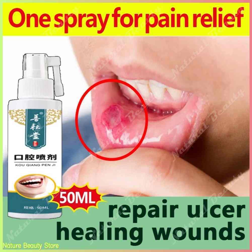50ml Oral Ulcer Spray Canker Sore Spray Treatment Pharyngitis Halitosis ...