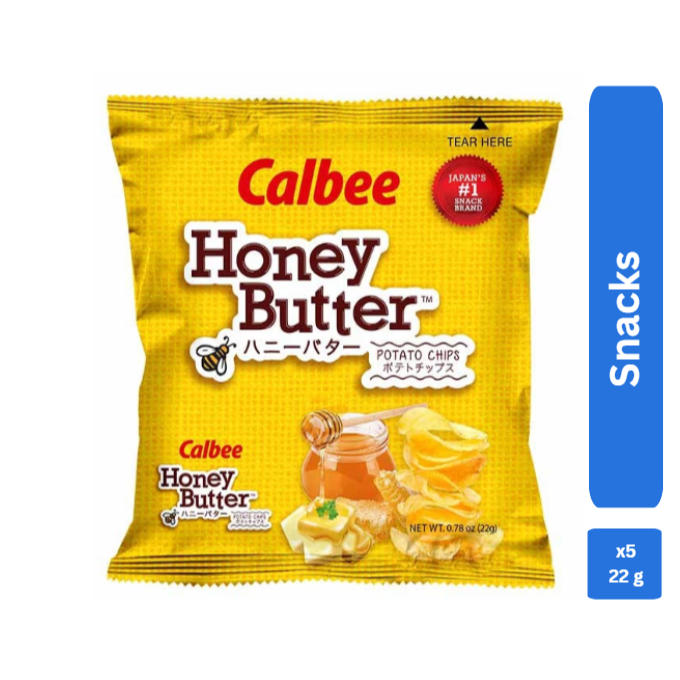 Calbee Potato Chips Honey Butter Solo Size 22g:Default- Bundle of 5 ...