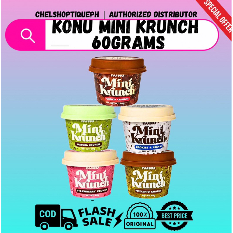 KONU MINI KRUNCH 60grams Cereal Ready to Eat Snack Pistachio Matcha ...