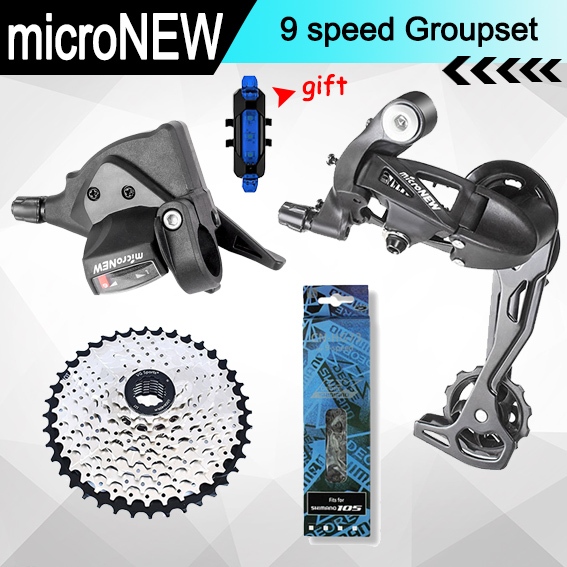 microNEW shifter 9 speed groupset MTB RD 7/8/9 speed combo Cassette ...