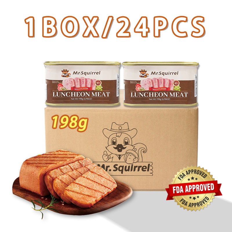 Mr.Squirrel 24PCS 198g Luncheon Meat Original Pork Chicken Canned Food ...