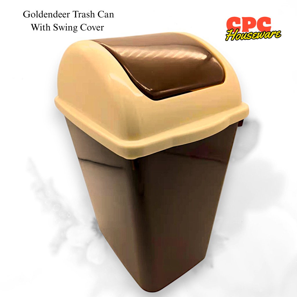 Golden Deer Trash Can With Swing Cover/Basurahan/ Garbage Can/Trash Bin ...