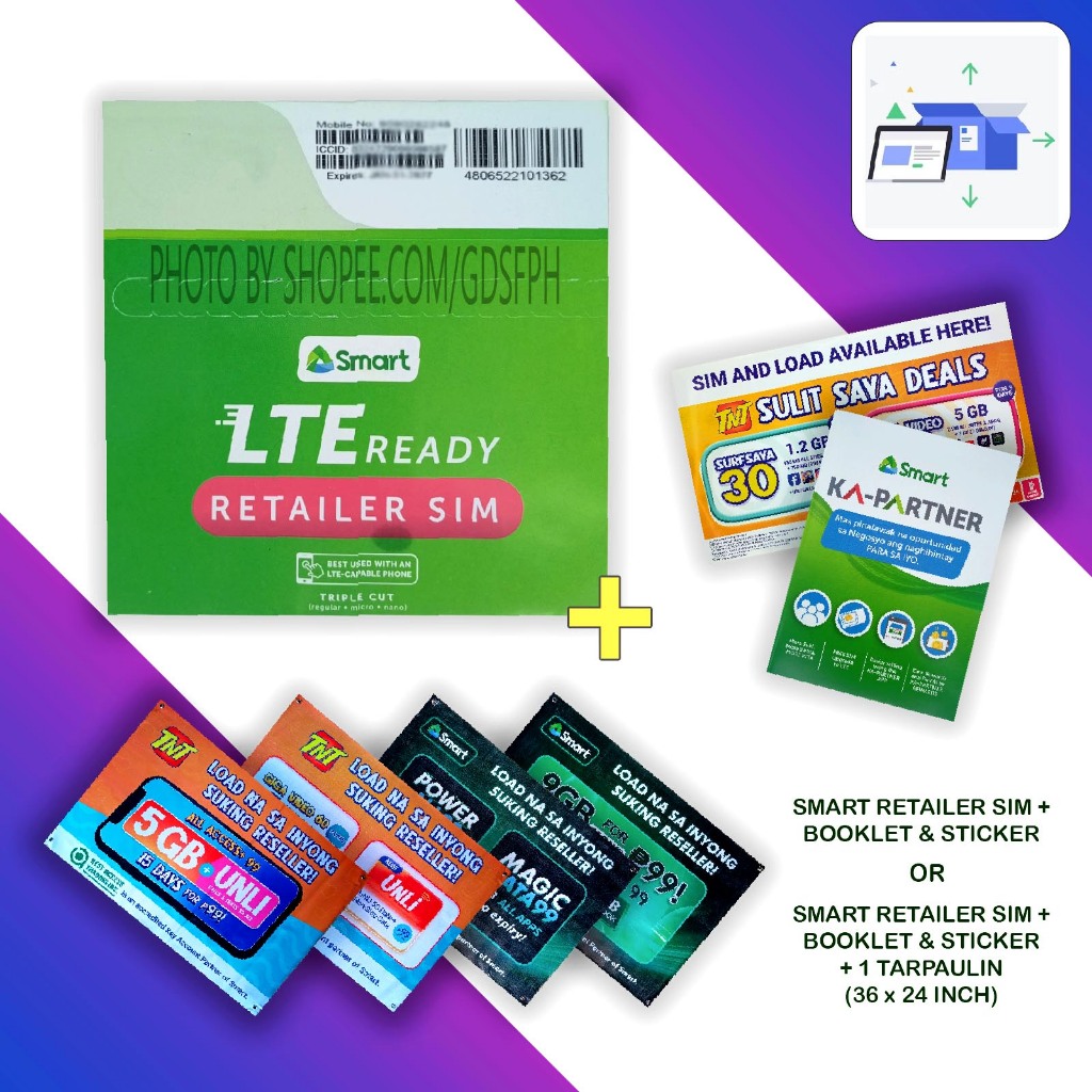 Smart LTE Retailer Sim Triple Cut with Booklet Sticker or/and Banner ...