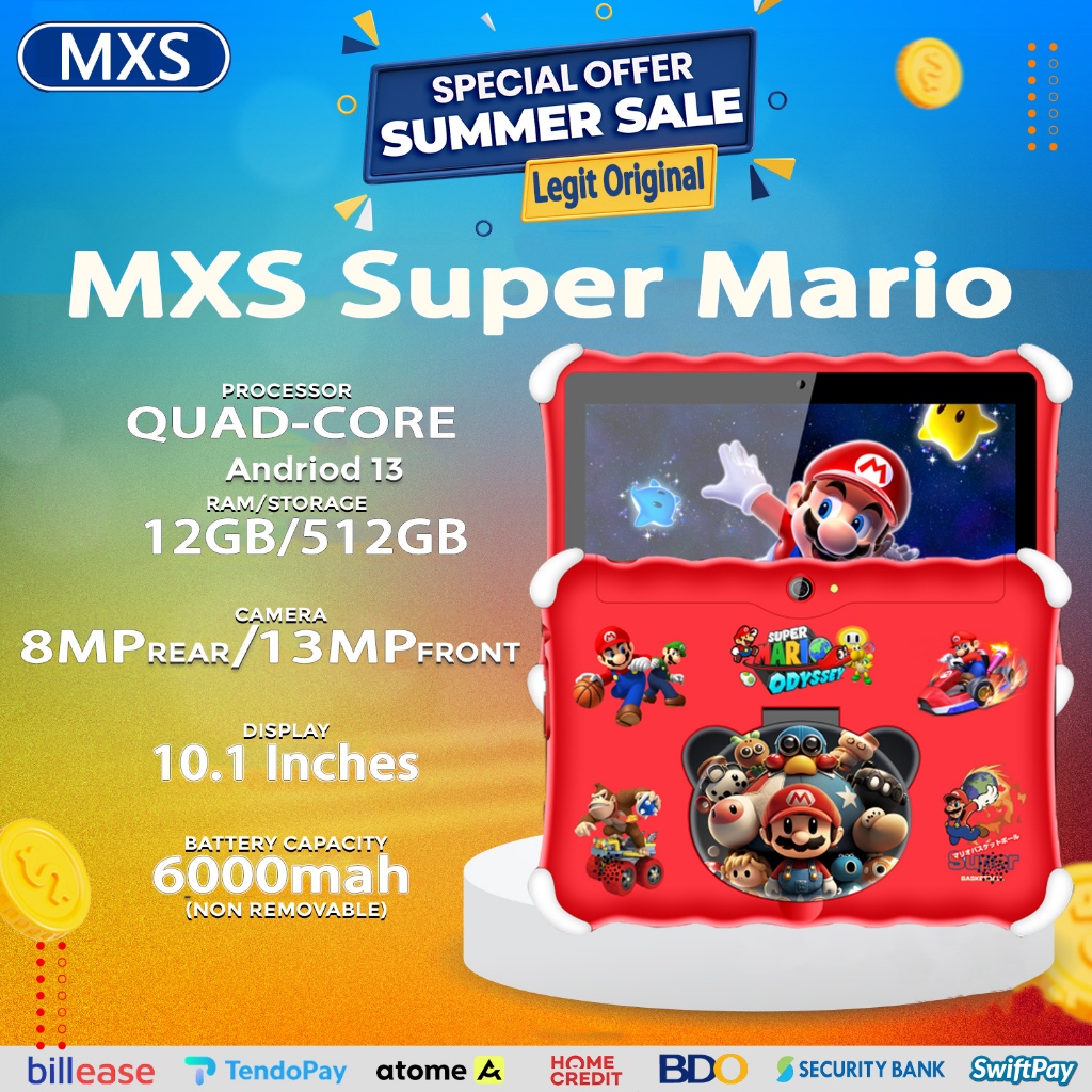 Super Mario Tablet For Kids 12GB+512GB 10 Inch Kids Tablet Android 13 ...