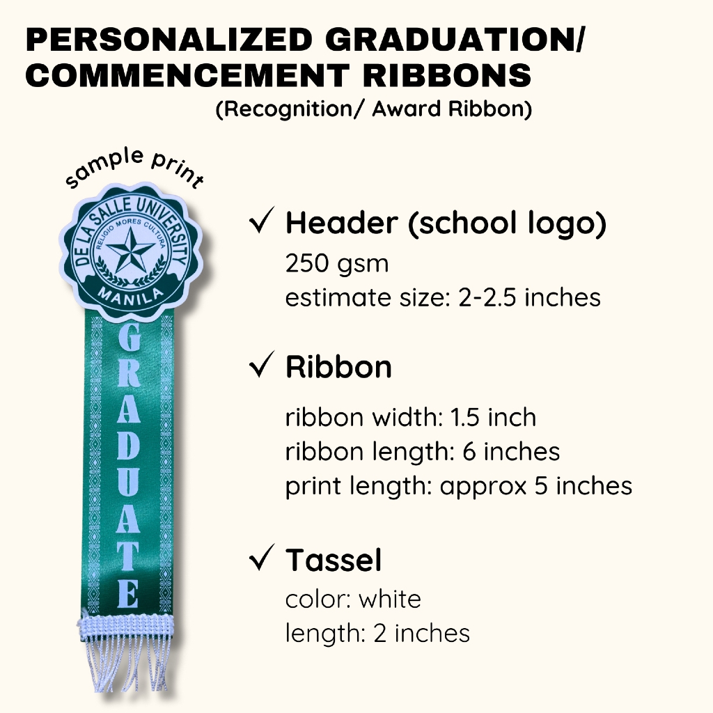 Personalized Graduation/ Commencement/ Recognition/ Awards Ribbon ...