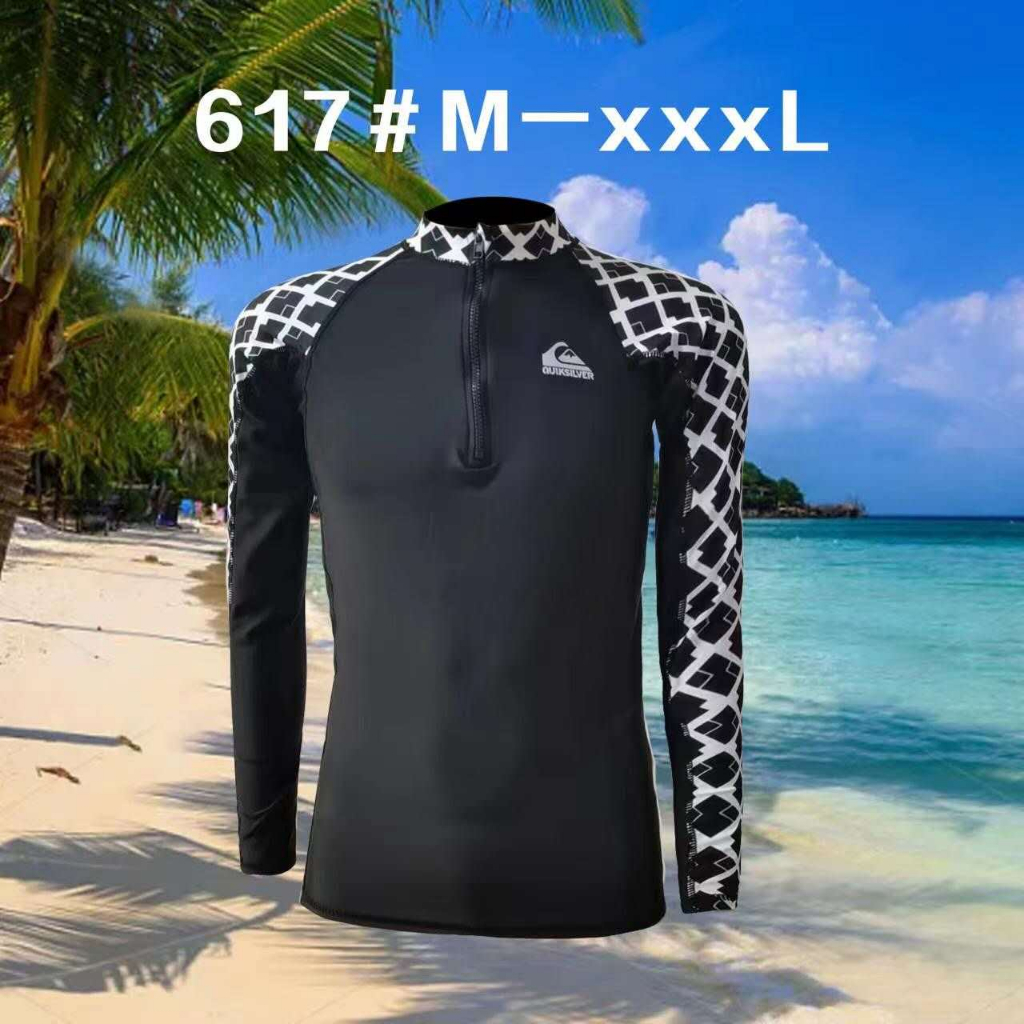 mens quicksilver rashguard upper with zipper | Shopee Philippines