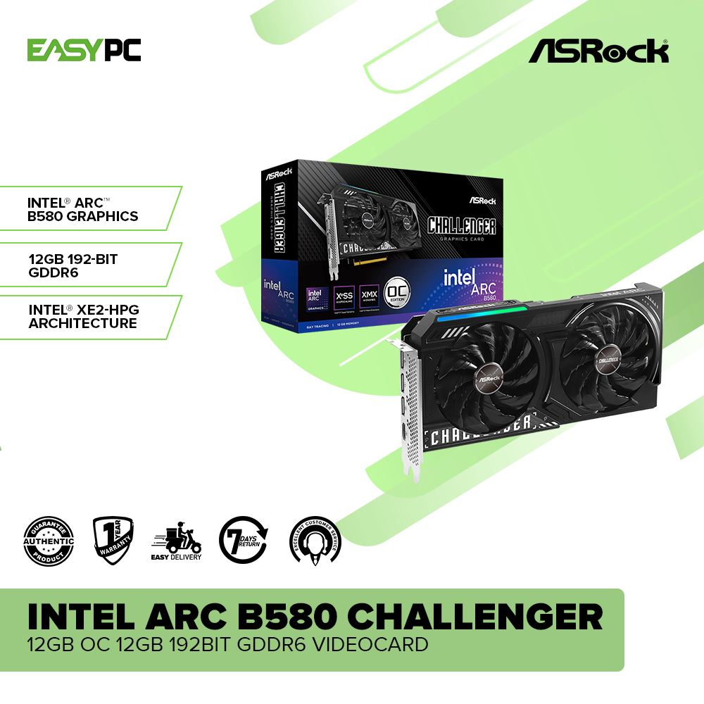 EasyPC | Intel ARC B580 Challenger / Steel Legend 12GB OC 12gb 192bit ...
