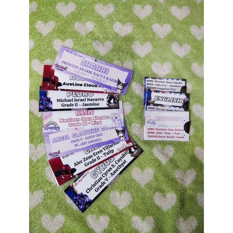 Laminated back to back nametag with sticker label | Shopee Philippines