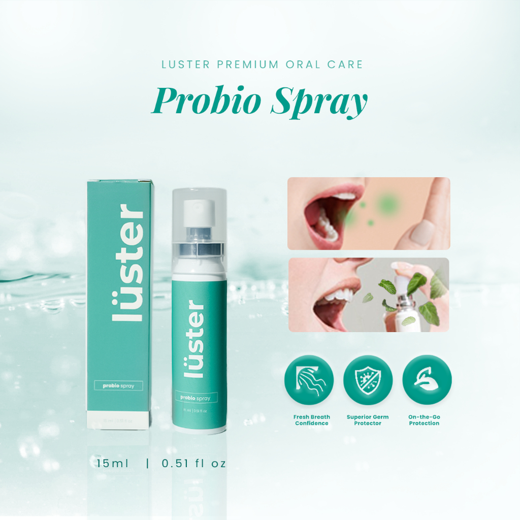 Luster Probio Mouth Spray - Minty Fresh + Oral Bacteria Protection ...