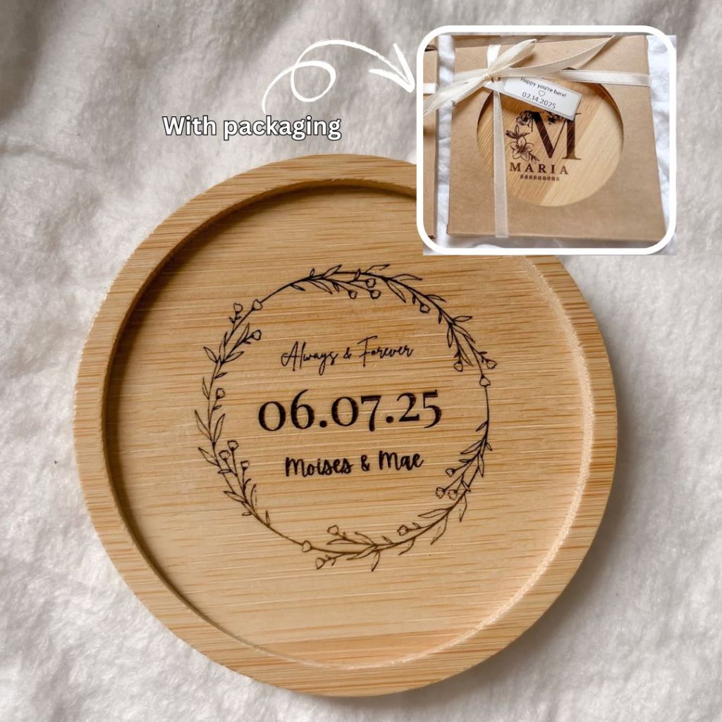 Personalized Wooden Coaster Laser Engraved | Souvenir, Giveaway, Home ...