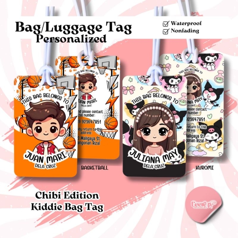 Personalized Bag Tag | PVC Bag Tag | Luggage Tag | Kiddie Bag Tag with ...