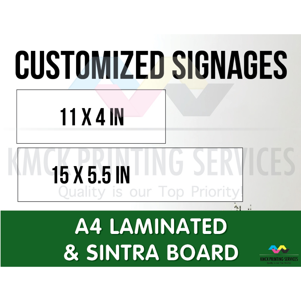 Customized Signages Stickers | Sintra Board 11x4inches & 15.5inches ...