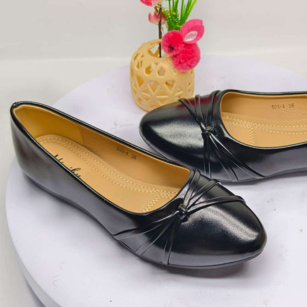 **Professional Black Flats for Women – Comfortable Work & Student Shoes ...