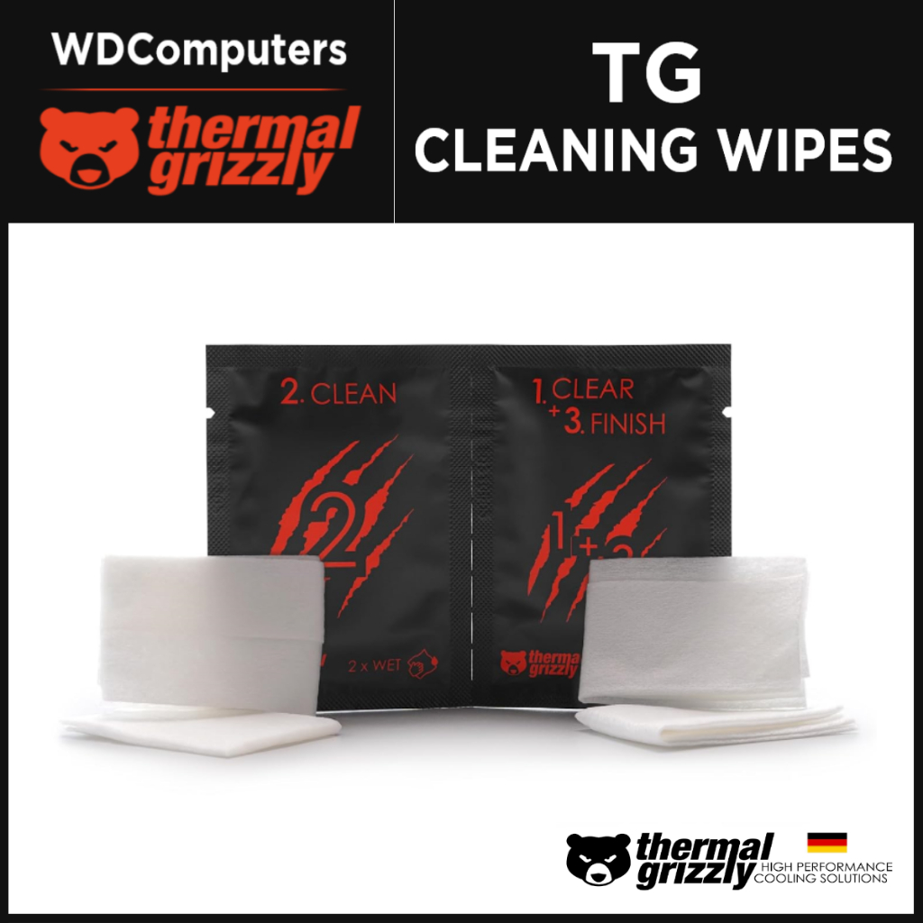Thermal Grizzly TG Cleaning Wipes Clean Degrease Surfaces For Optimal ...
