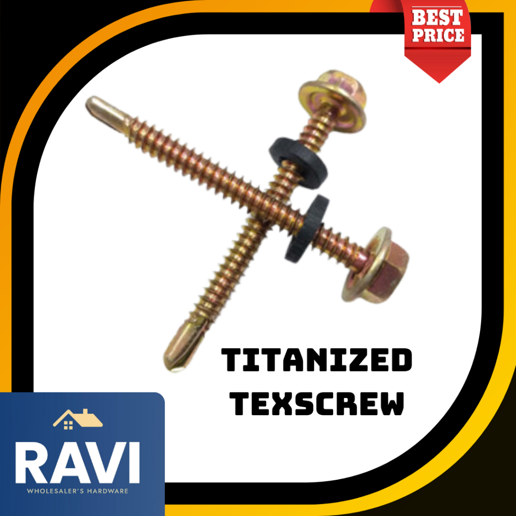 Bolts and Nuts Titanized Texscrew Per Gross 100 pcs per pack | Shopee ...