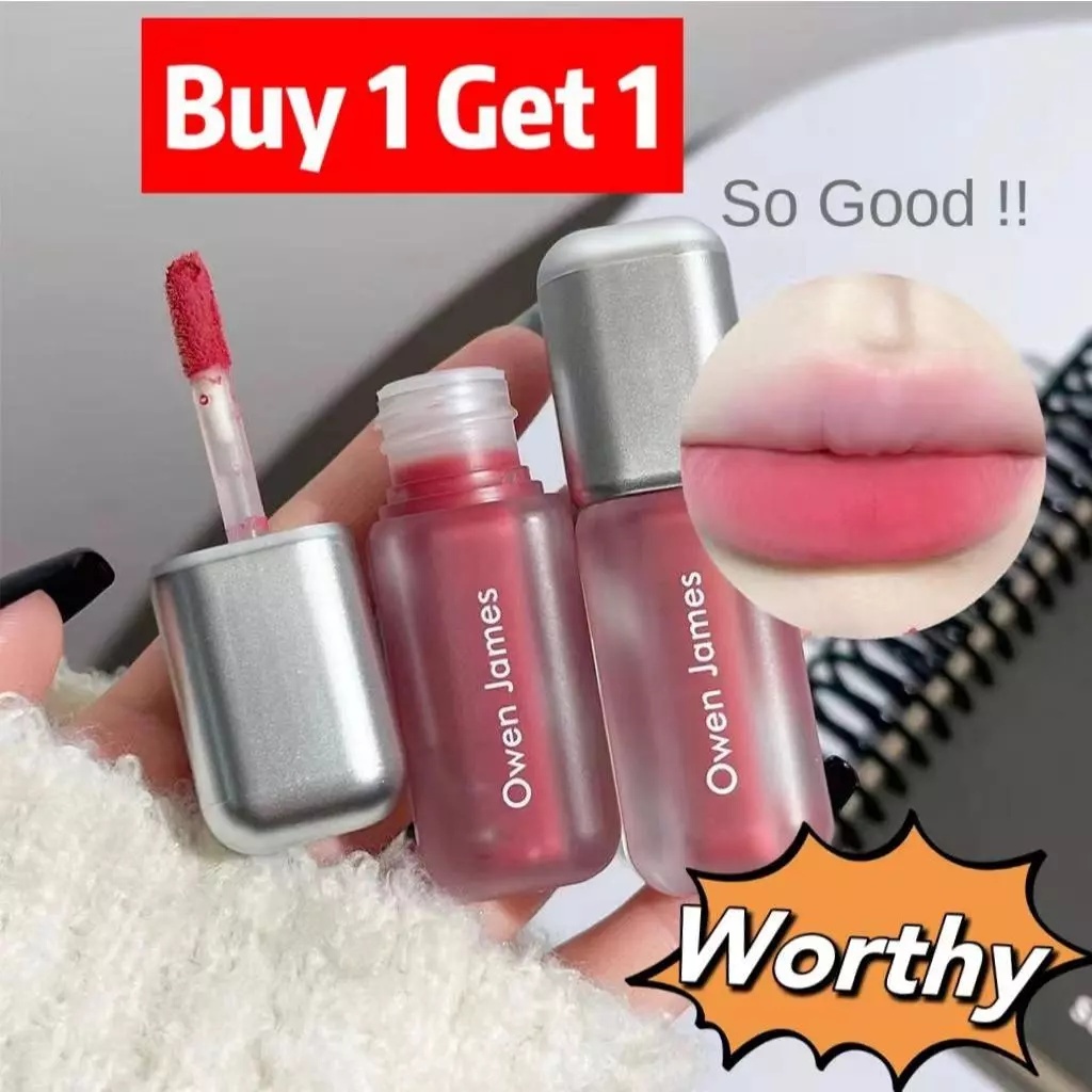 [Buy 1 get 1]FDA Owen James Matte and Long-lasting Velvet Lip Gloss ...