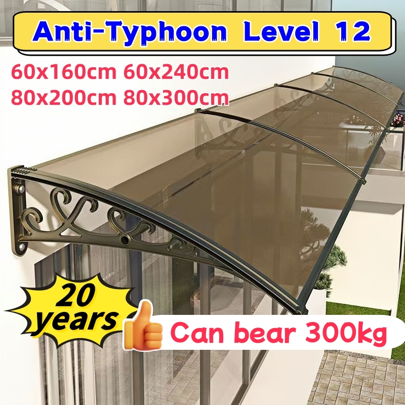 60x80cm/80x100cm Awning Canopy Roofing with Bracket for Door Windows ...