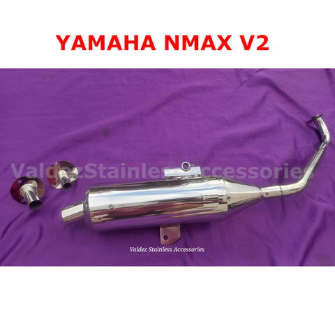 Yamaha NMAX V2, 3in1 Stainless Chicken Pipe Full System Muffler 304 ...
