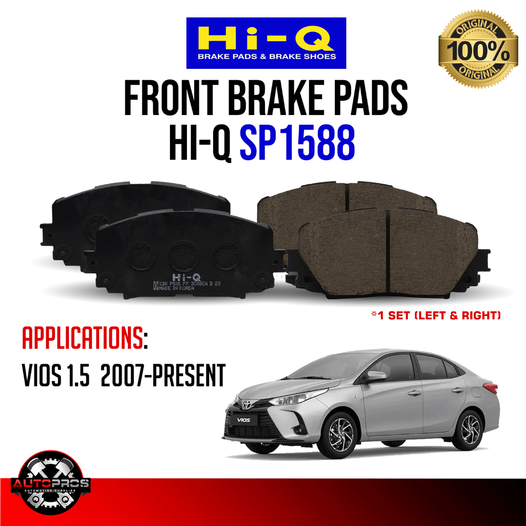 Hi-Q Front Brake Pads SP1588 for Toyota Vios 1.5 - 2007 - Present ...